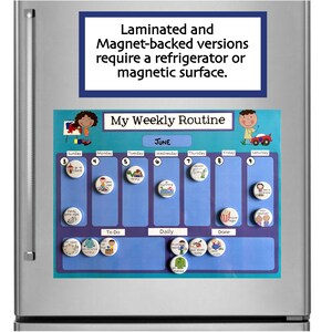 Weekly Routine Kids Magnet Calendar, Schedule, Activity & Chore Chart ...