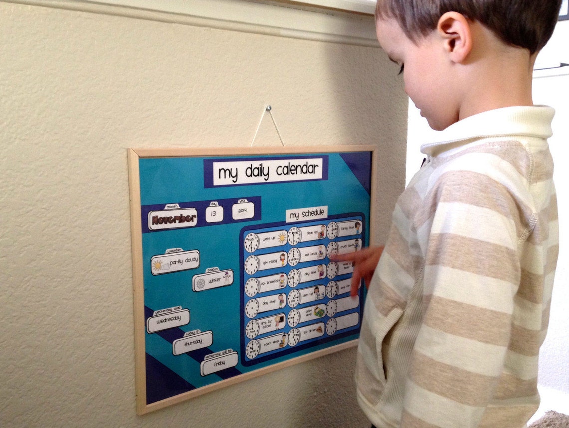 Daily Kids Calendar, Schedule, Activity & Chore Chart - Personalized ...