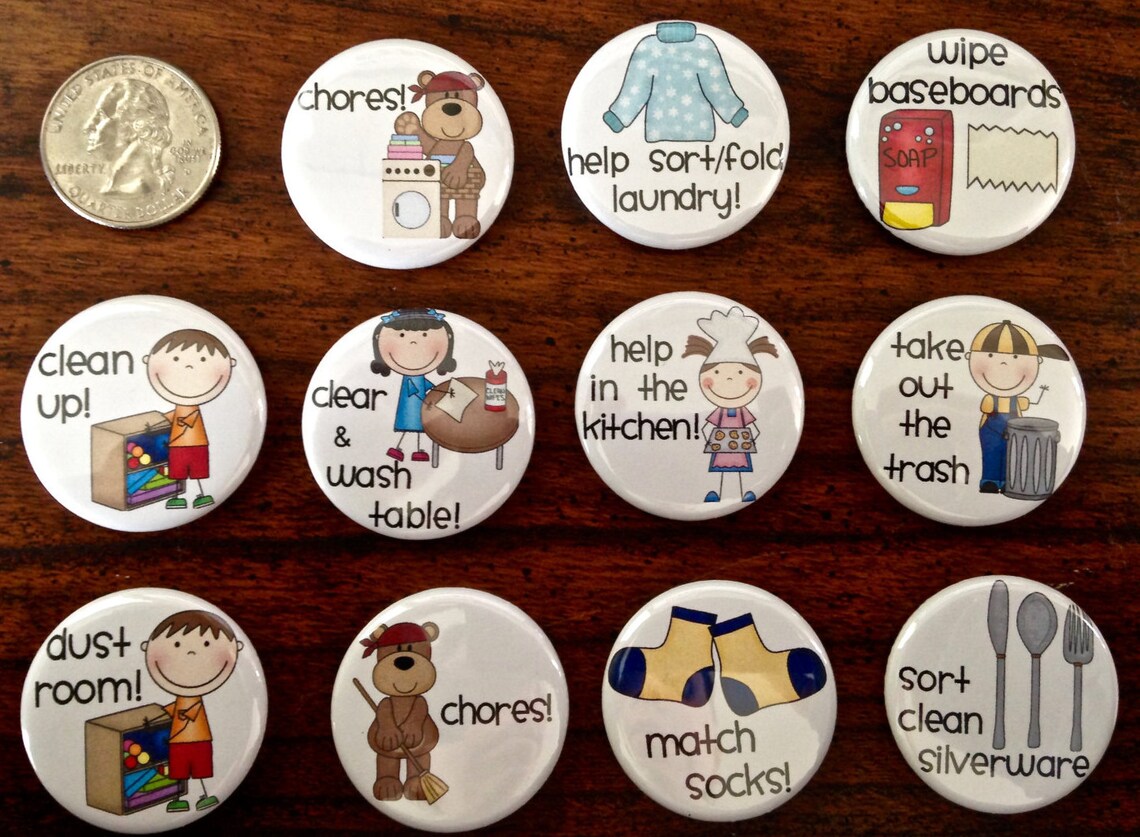 Magnets 1.25 for Chore Chart Daily Kids Tasks - Etsy