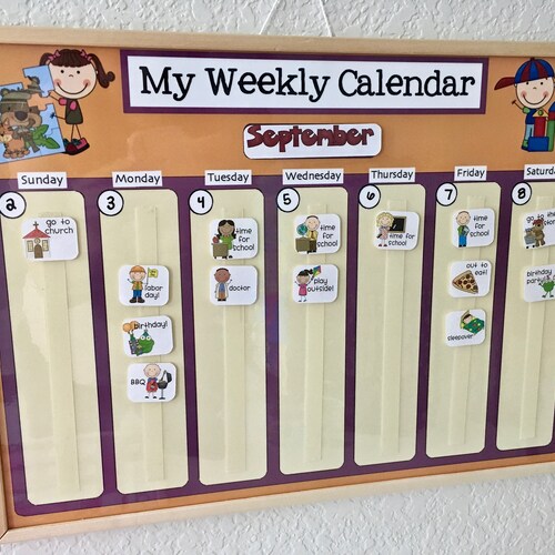 Weekly Kids Calendar Schedule Activity & Chore Chart - Etsy