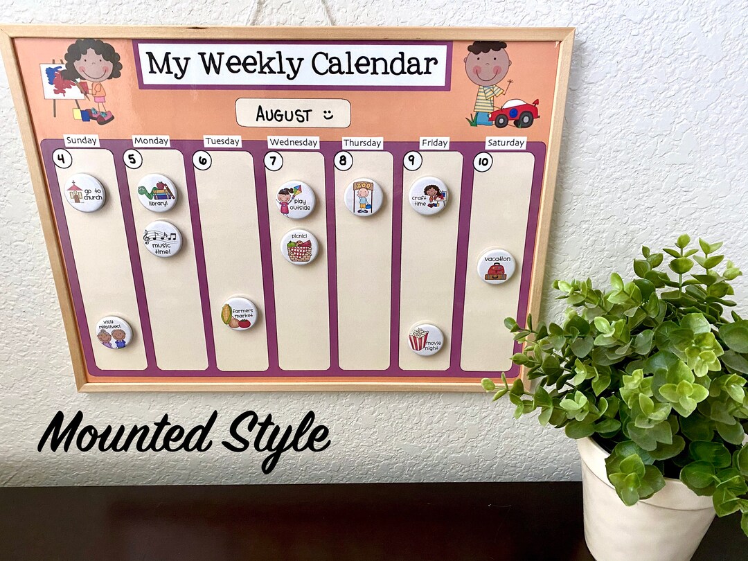 Weekly Kids Magnet Calendar, Schedule, Activity & Chore Chart ...