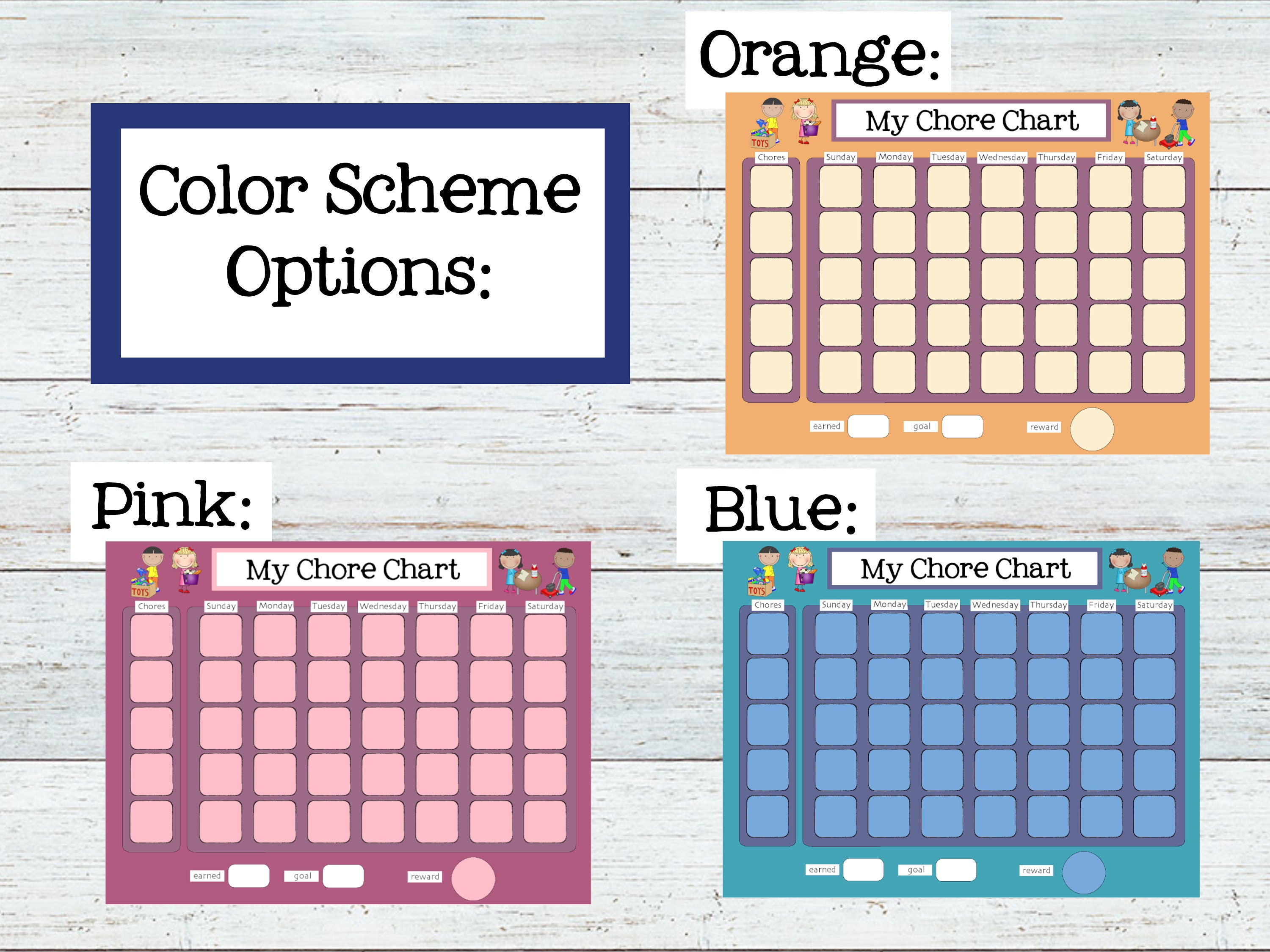 Kids Weekly Magnet Chore Chart Task Chart Daily/Weekly | Etsy