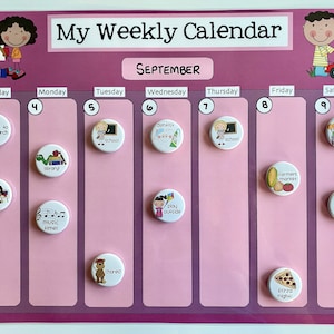 Weekly Kids Magnet Calendar, Schedule, Activity & Chore Chart ...