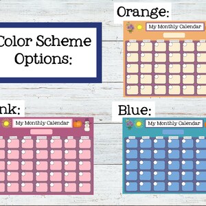 Monthly Kids Magnet Calendar, Schedule, Activity Chart - Personalized ...