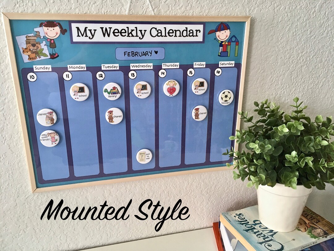 Weekly Kids Magnet Calendar, Schedule, Activity & Chore Chart ...