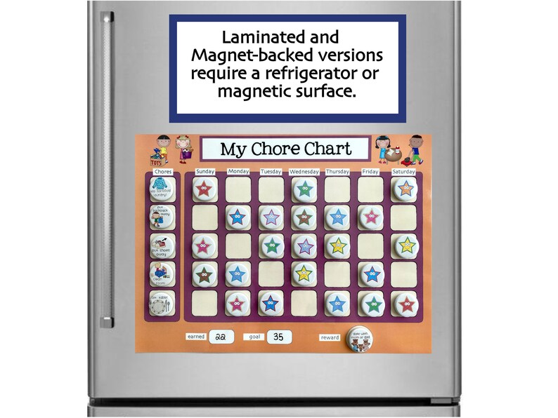 Kids Weekly Magnet Chore Chart Task Chart Daily/weekly - Etsy