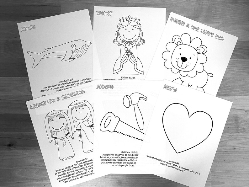 Printable Jesse Tree Coloring Pages Advent Cards Countdown - Etsy