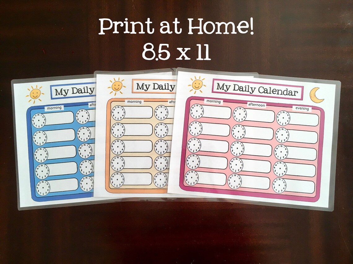 Small Kids Daily Printable Calendar and Tiles Schedule - Etsy