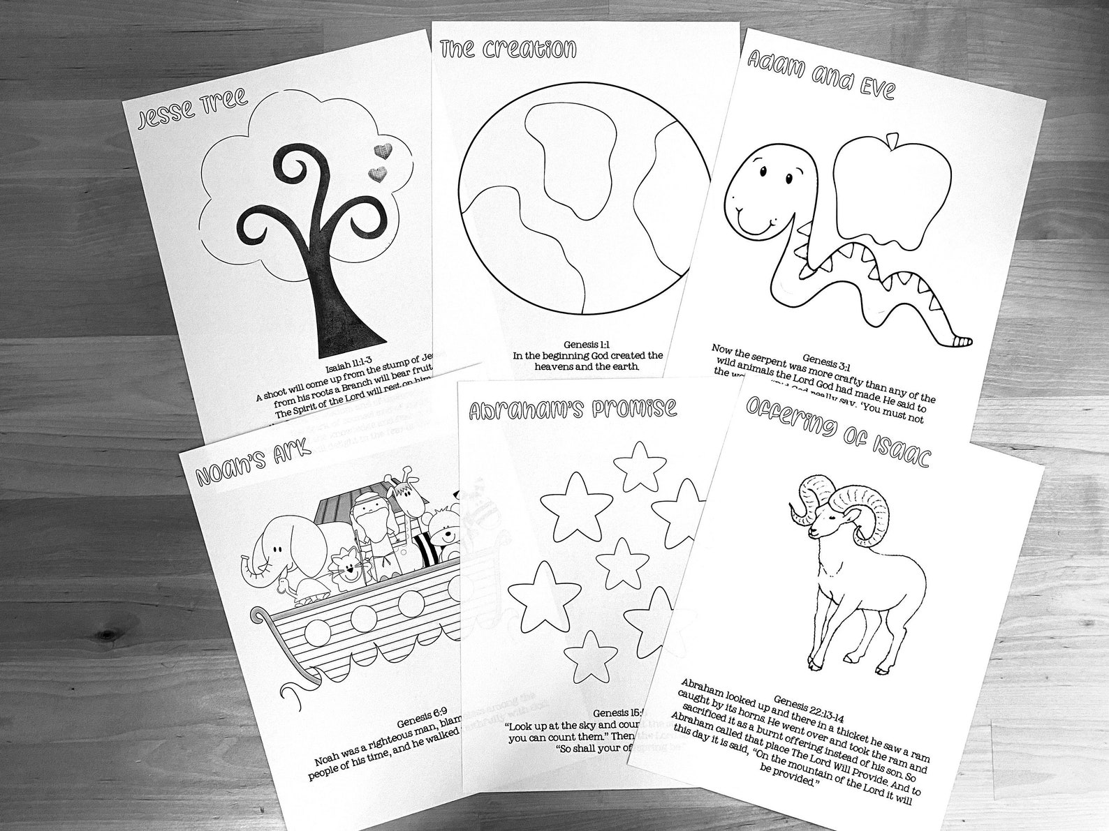 Printable Jesse Tree Coloring Pages, Advent Cards, Countdown to ...