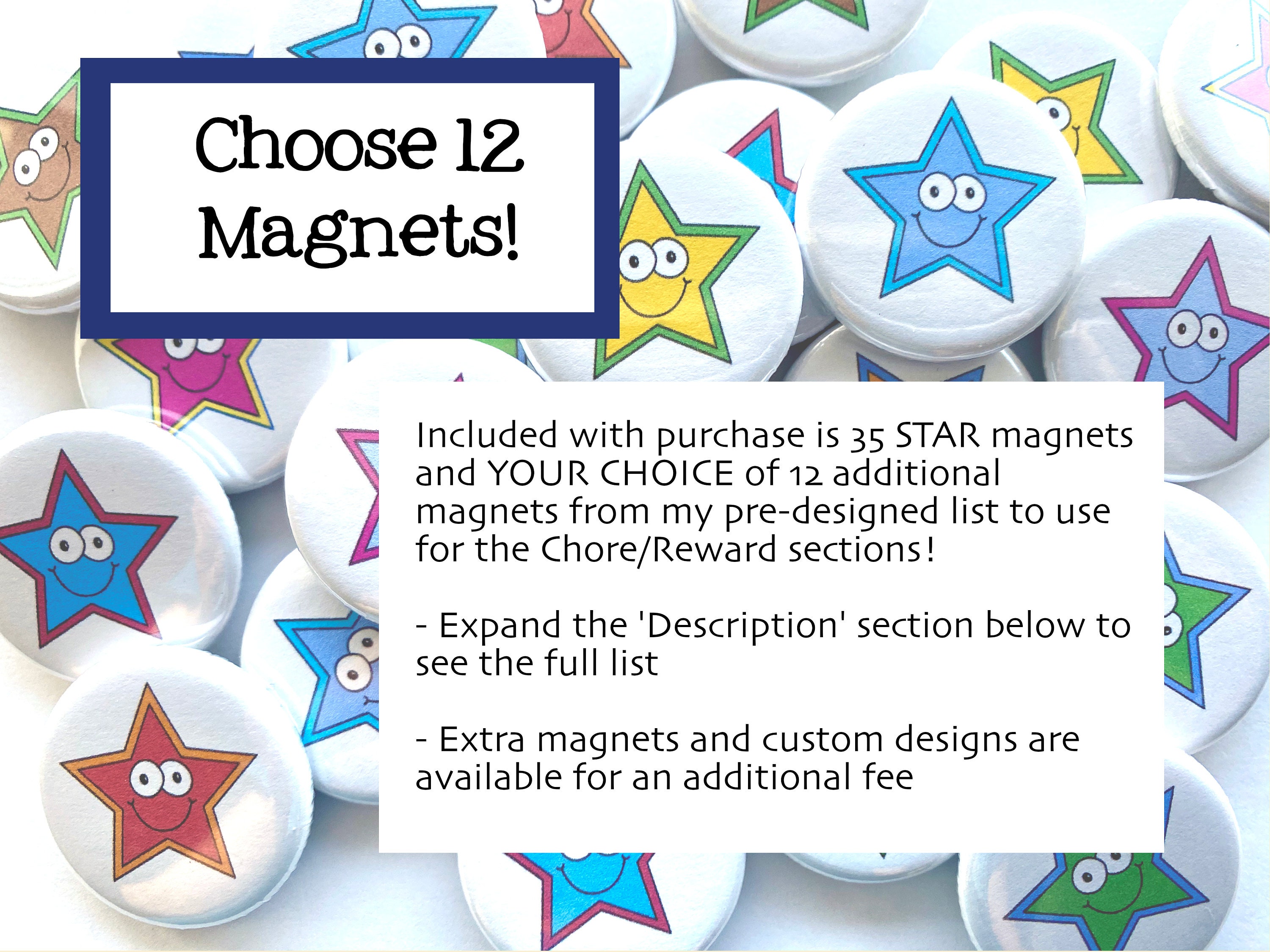 Kids Weekly Magnet Chore Chart Task Chart Daily/weekly | Etsy