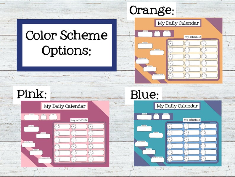 Daily Kids Calendar, Schedule, Activity & Chore Chart - Personalized ...