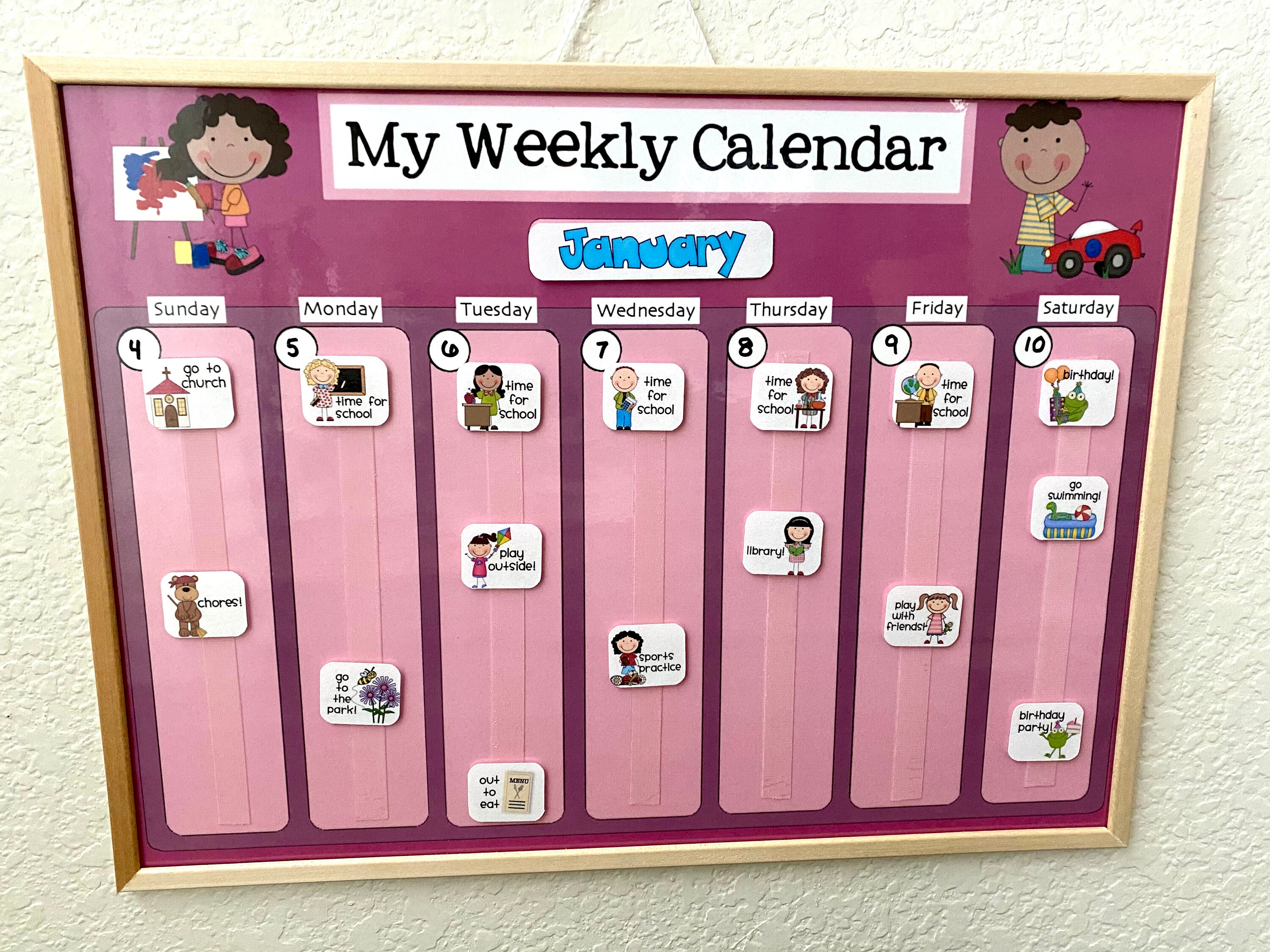 Weekly Kids Calendar Schedule Activity & Chore Chart - Etsy