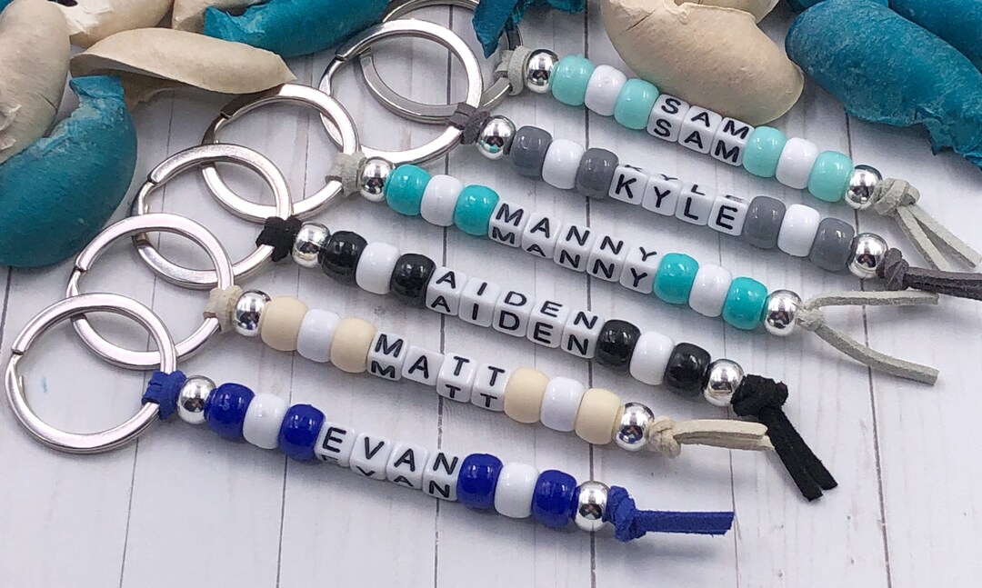 Colorful Beaded Keychains for Gift Bags Party Favors Name - Etsy
