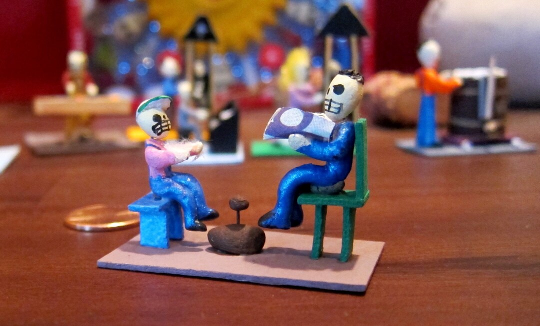 Day of the Dead Figurine Dia De Los Muertos Shoe Shine size Mini - Etsy