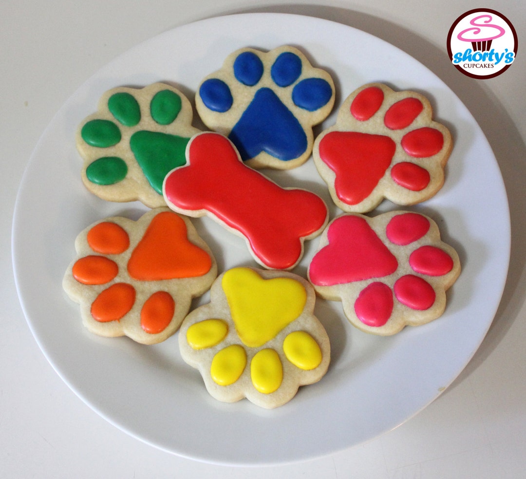 Doggie Paw & Bones Decorated Sugar Cookies - Etsy