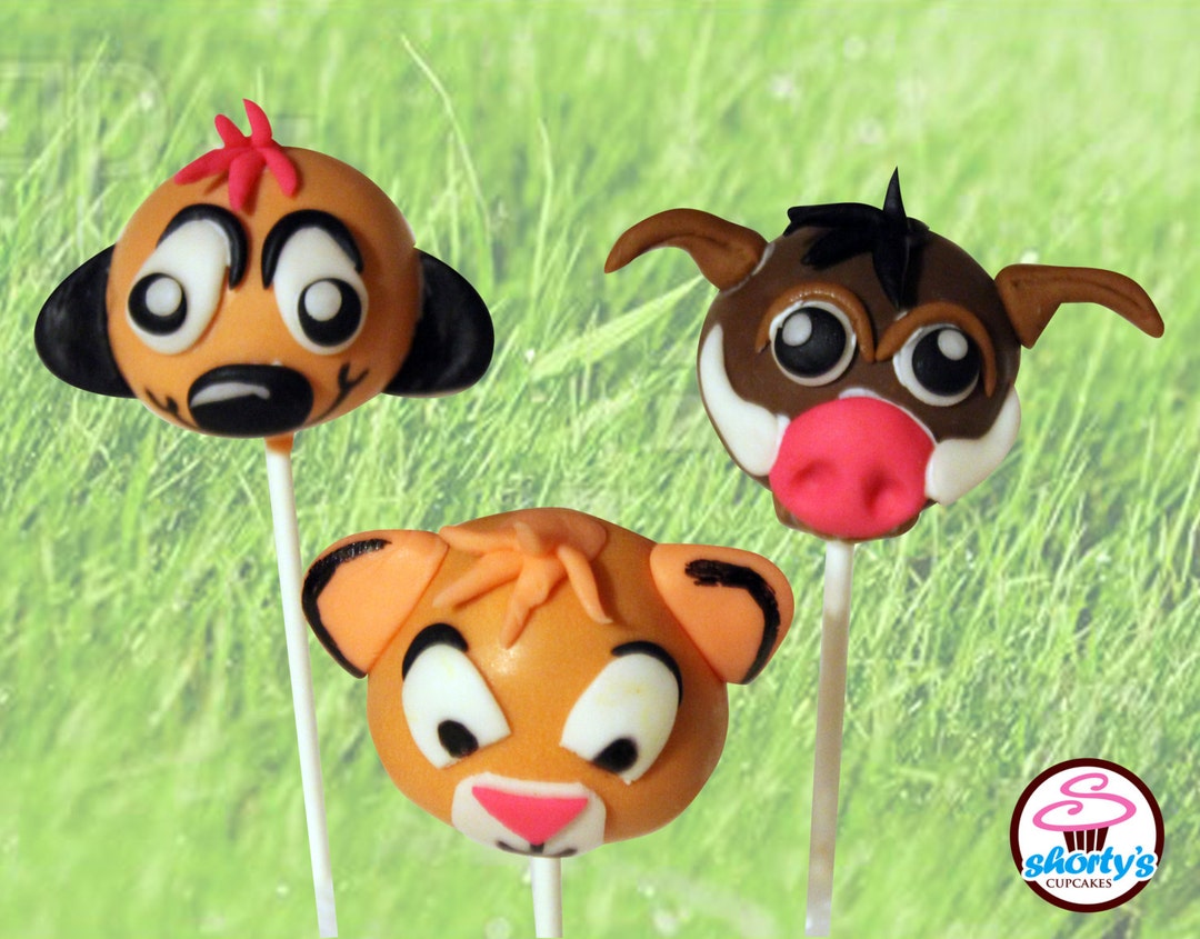 Baby Simba, Timon & Pumbaa Themed Gourmet Cake Pops - Etsy