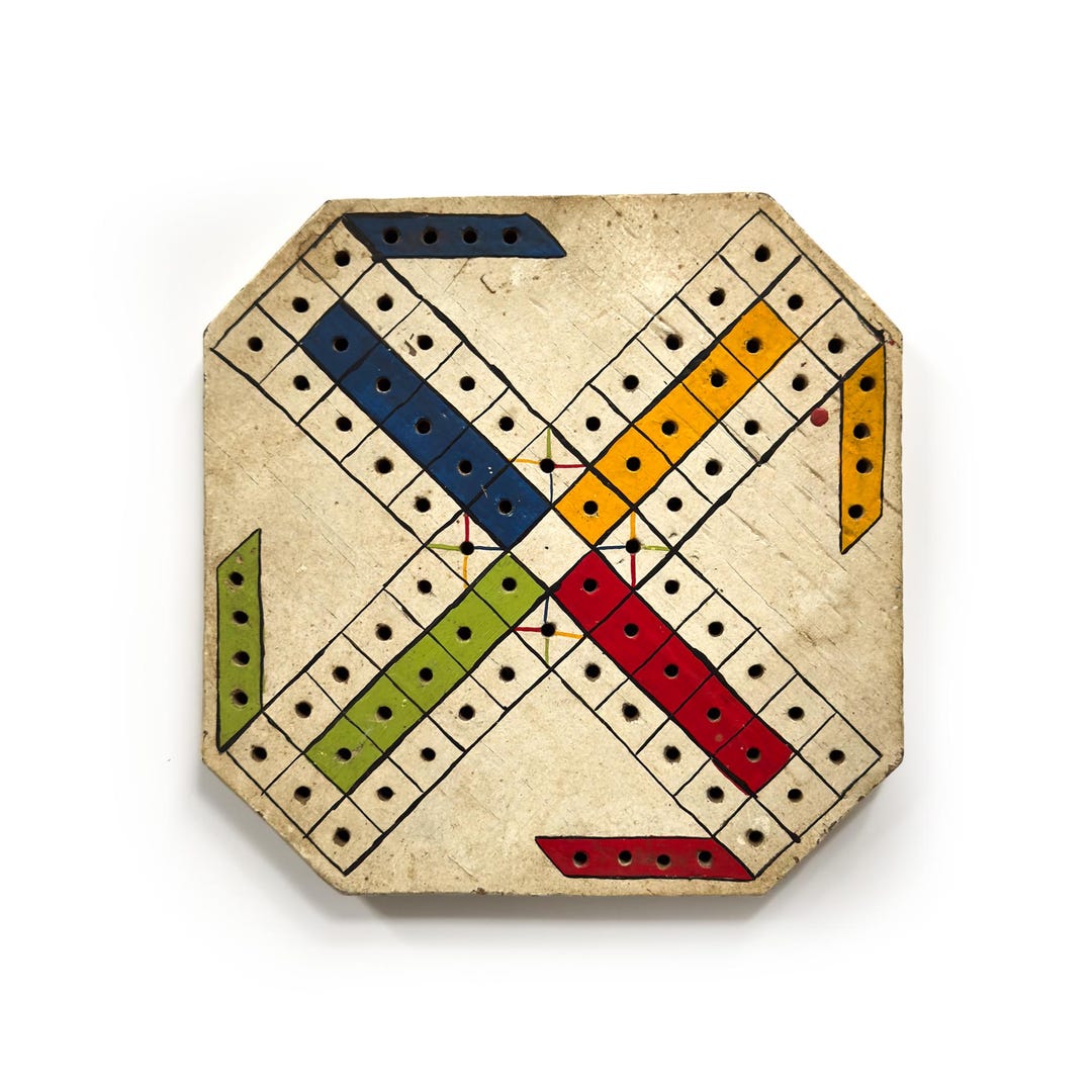 Antique Painted Parchisi Game Board - Etsy