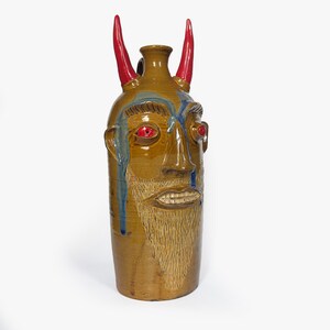 Devil Horned Face Jug, Randy Tobias - Etsy