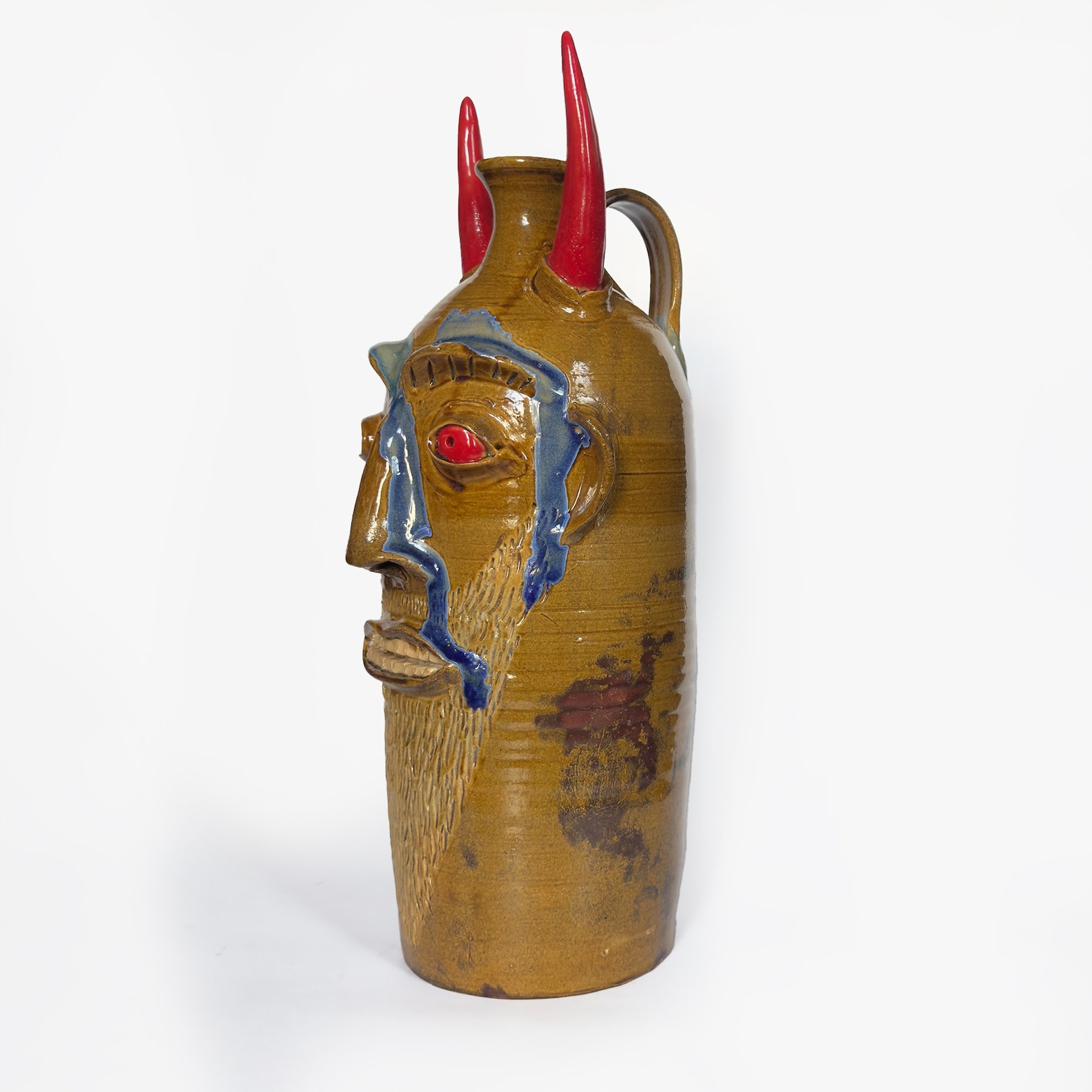 Devil Horned Face Jug, Randy Tobias - Etsy