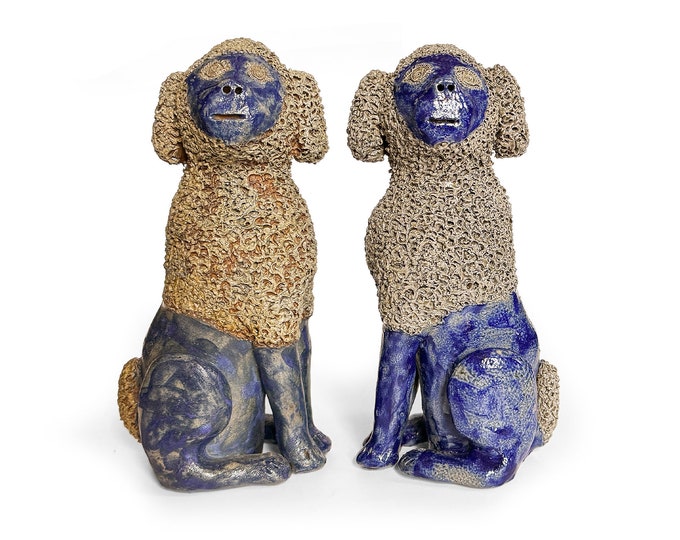 Billy Ray Hussey, Salt Glazed Pottery Dogs - Etsy