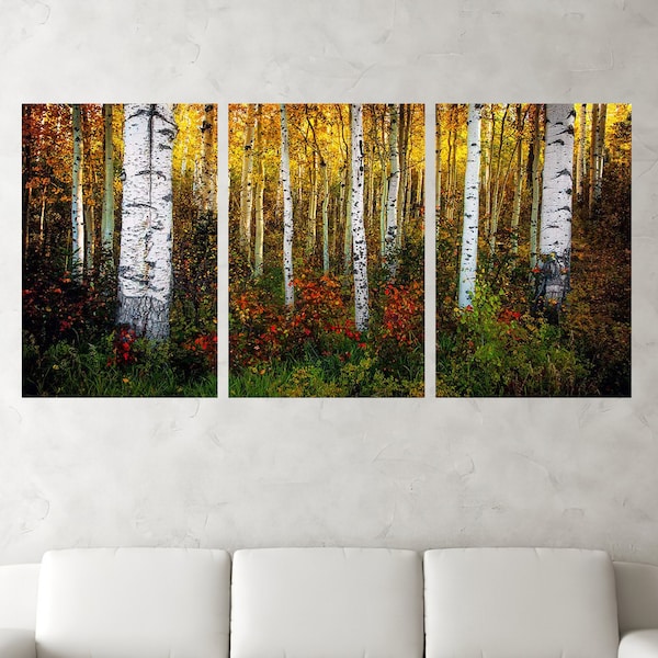 Triptych Aspen Tree - Etsy