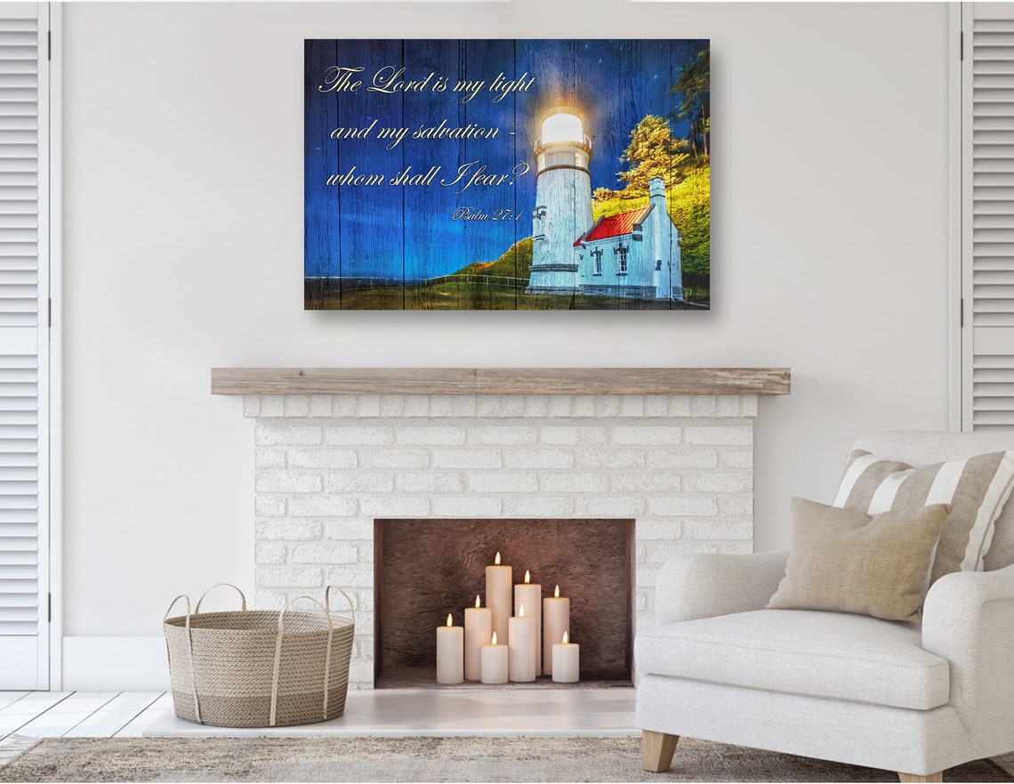 Psalm 27:1 Scripture Wall Art Picture Lighthouse Ocean Sea - Etsy
