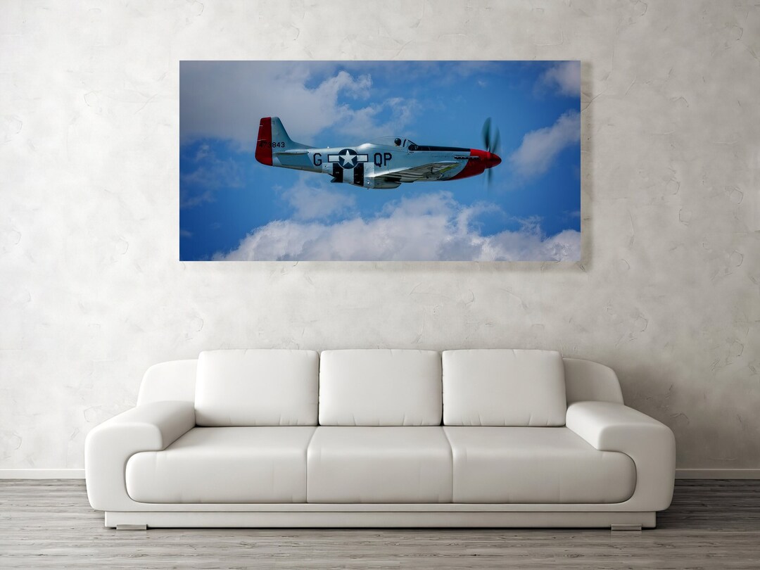 Large Wall Art "protector " P-51 Mustang WWII Fighter Bomber Plane ...