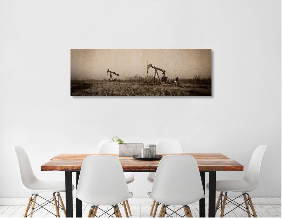 Large Wall Art "texas Tea" Oil Pump Field Snyder West Texas Vintage ...