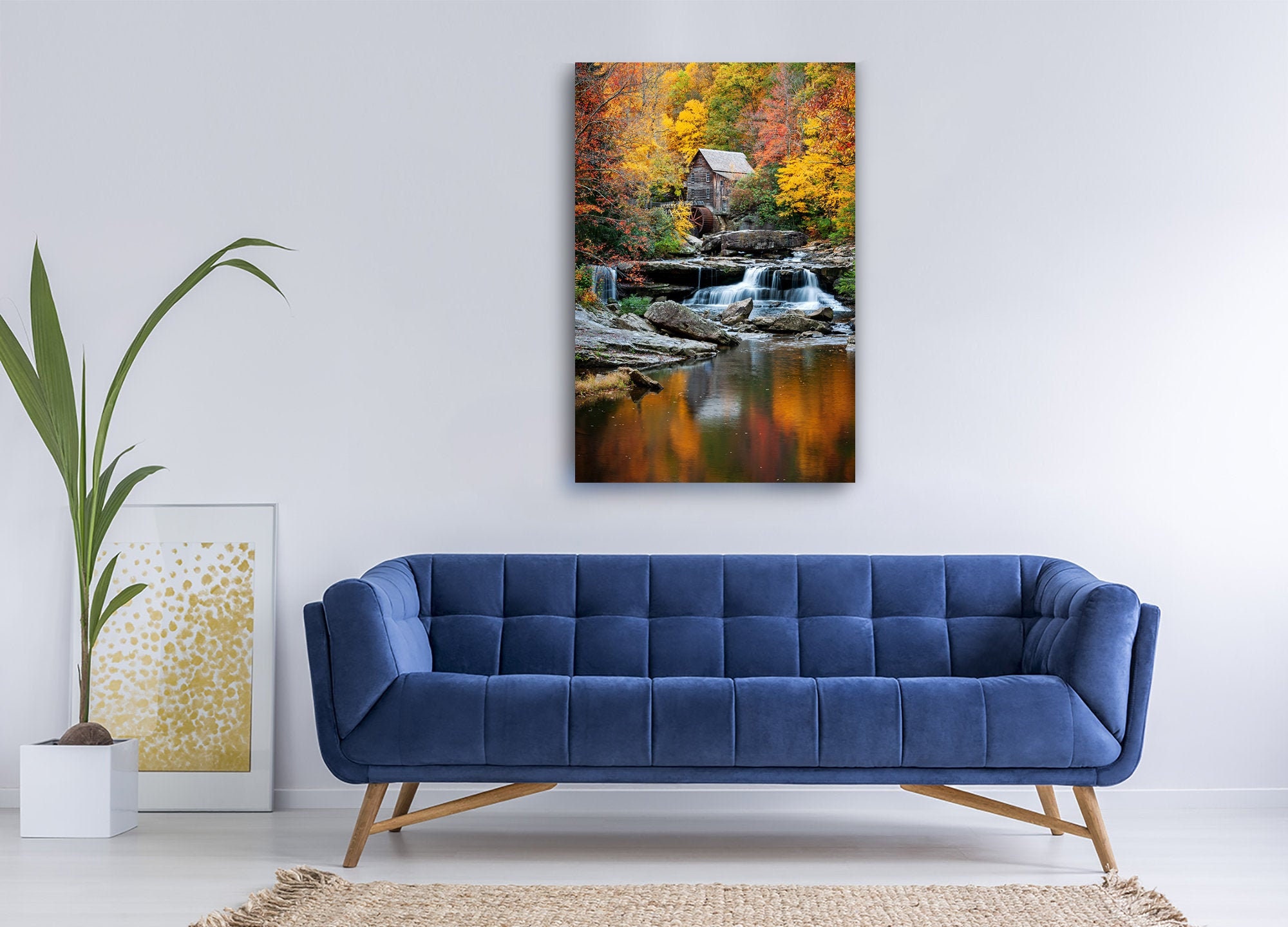 Large Wall Art "reflection of Autumn" Glade Creek Grist Mill West ...