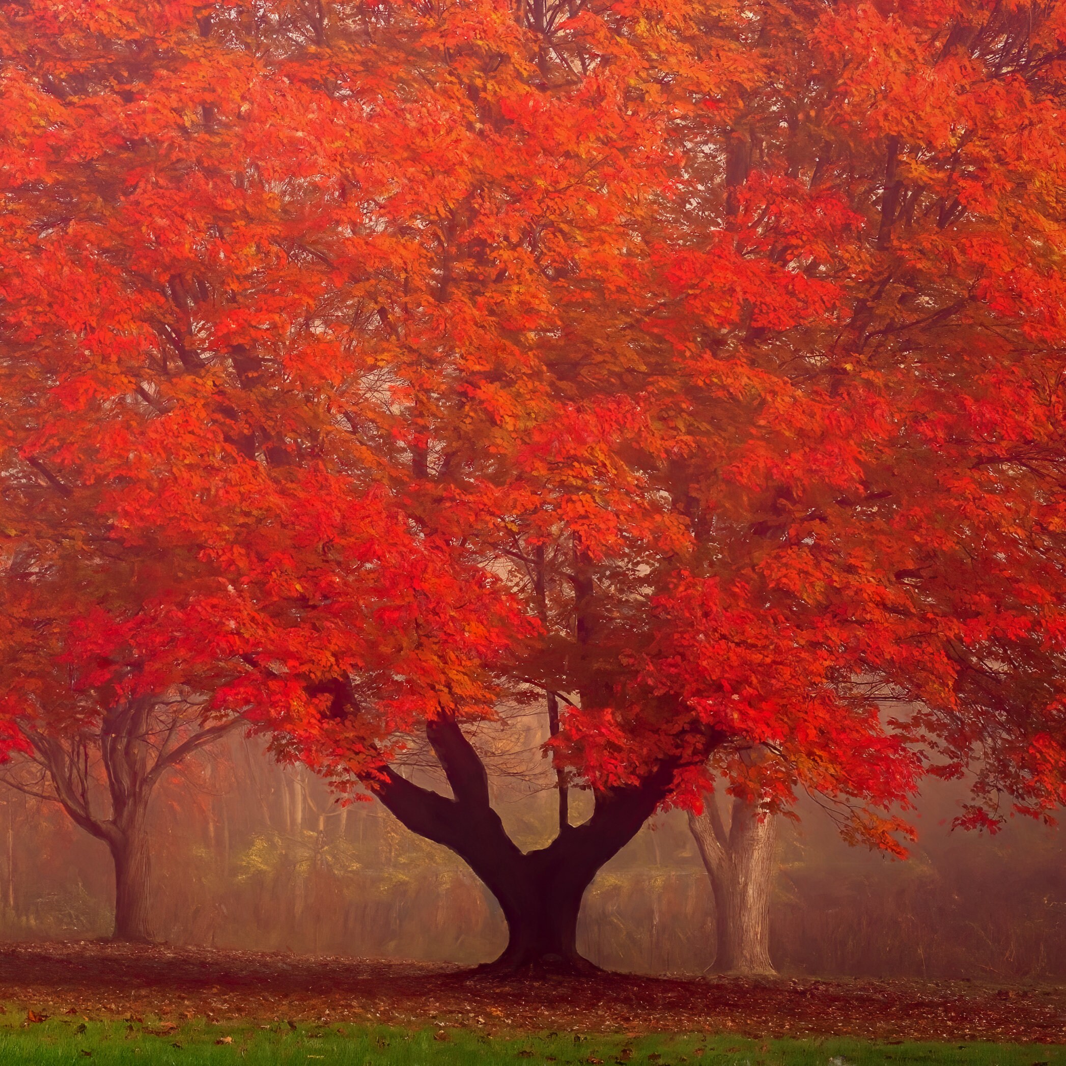 Large Wall Art Red Sugar Maple Akron Ohio Cuyahoga National - Etsy