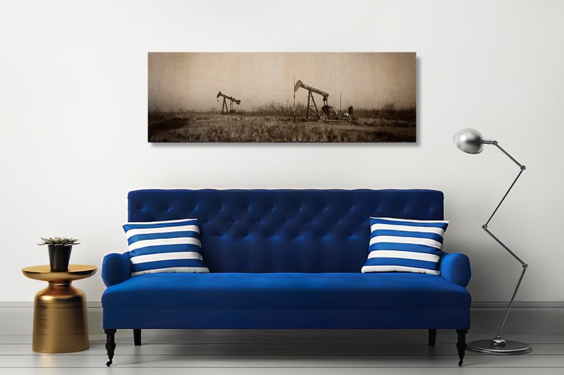 Large Wall Art "texas Tea" Oil Pump Field Snyder West Texas Vintage ...