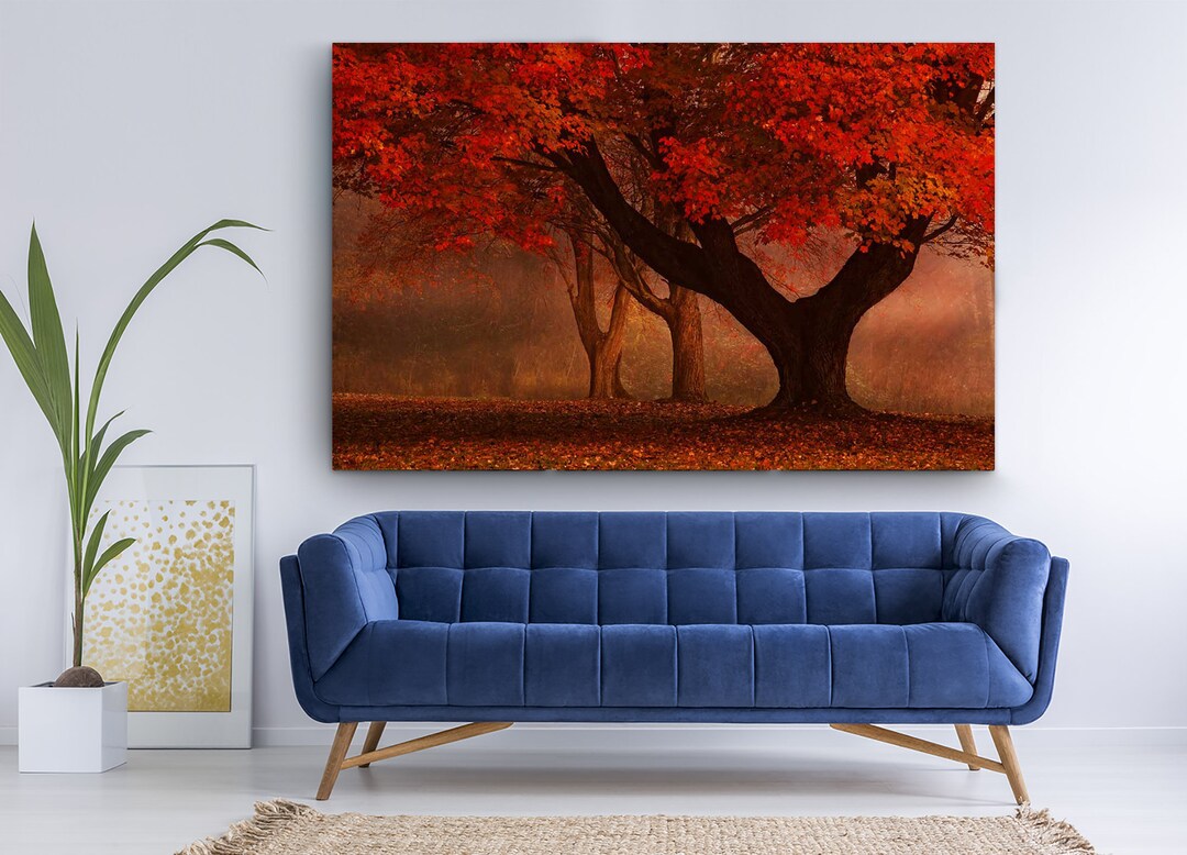 Large Wall Art enchanted Forest Red Maple Tree - Etsy