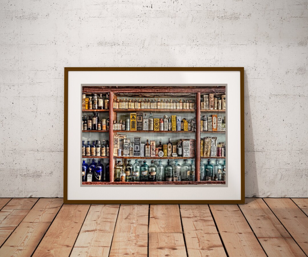 Large Wall Art lots of Remedies Vintage Antique Medicine Pharmacy ...