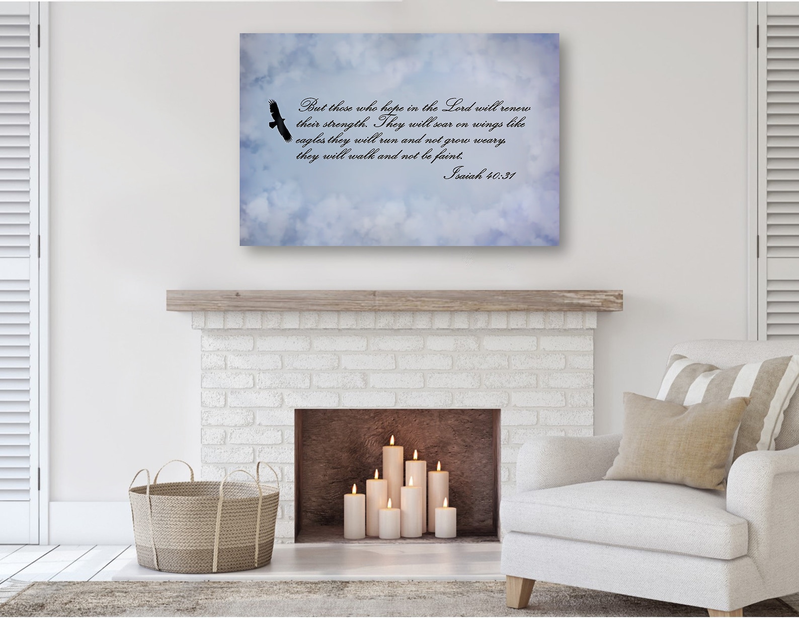 Isaiah 40:31 Inspirational Bible Verse Christian Scripture Large Wall ...
