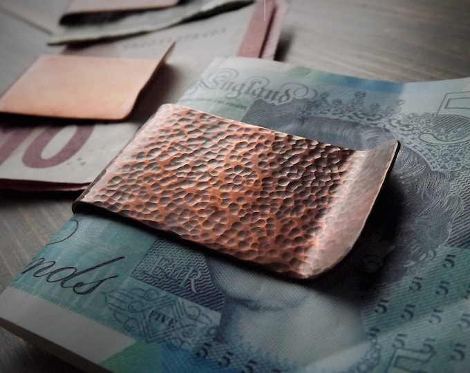 Copper Money Clip, Textured Money Clip, Rustic Money Clip, Distressed ...