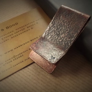 Copper Money Clip, Textured Money Clip, Rustic Money Clip, Distressed ...