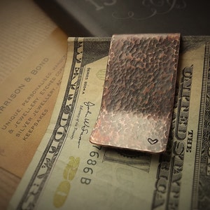 Copper Money Clip, Textured Money Clip, Rustic Money Clip, Distressed ...