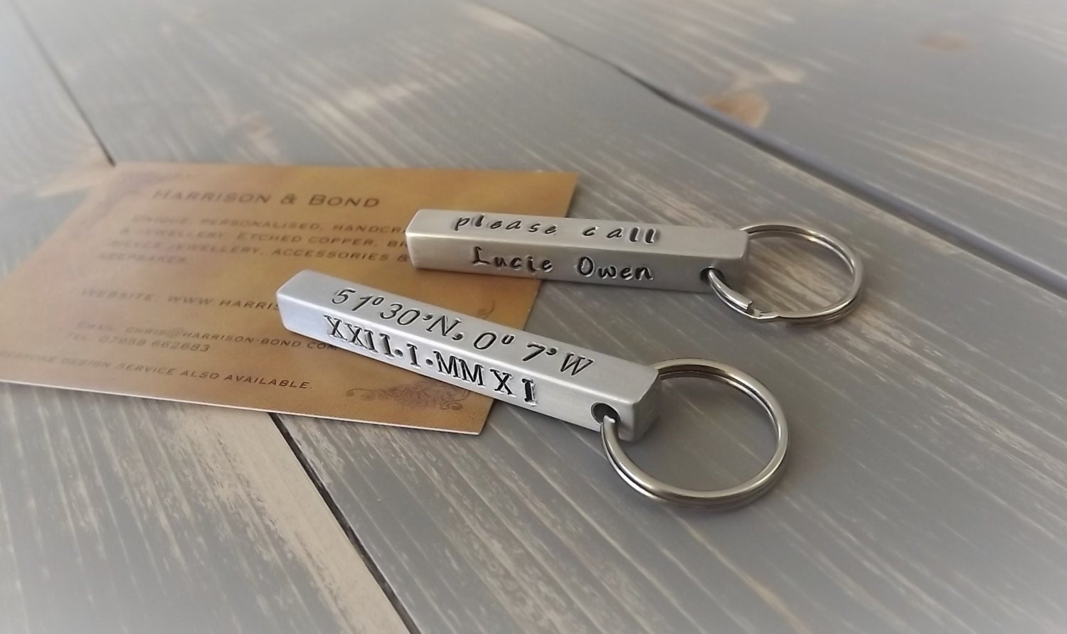 Personalised Keyring, Bar Keyring, Custom Keyring, Bar Key Fob, Stamped ...