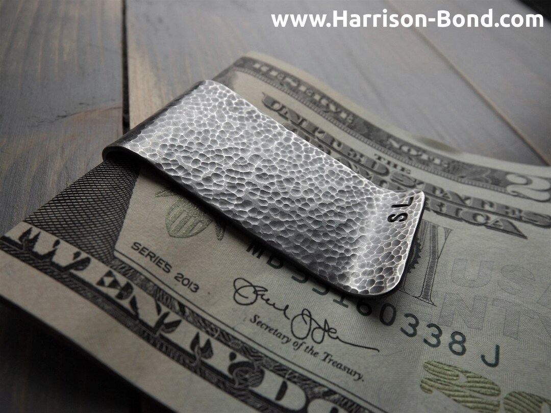 Sterling Silver Money Clip, Textured Money Clip, Heavyweight Money Clip ...