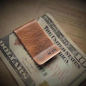 Copper Money Clip, Textured Money Clip, Rustic Money Clip, Distressed ...