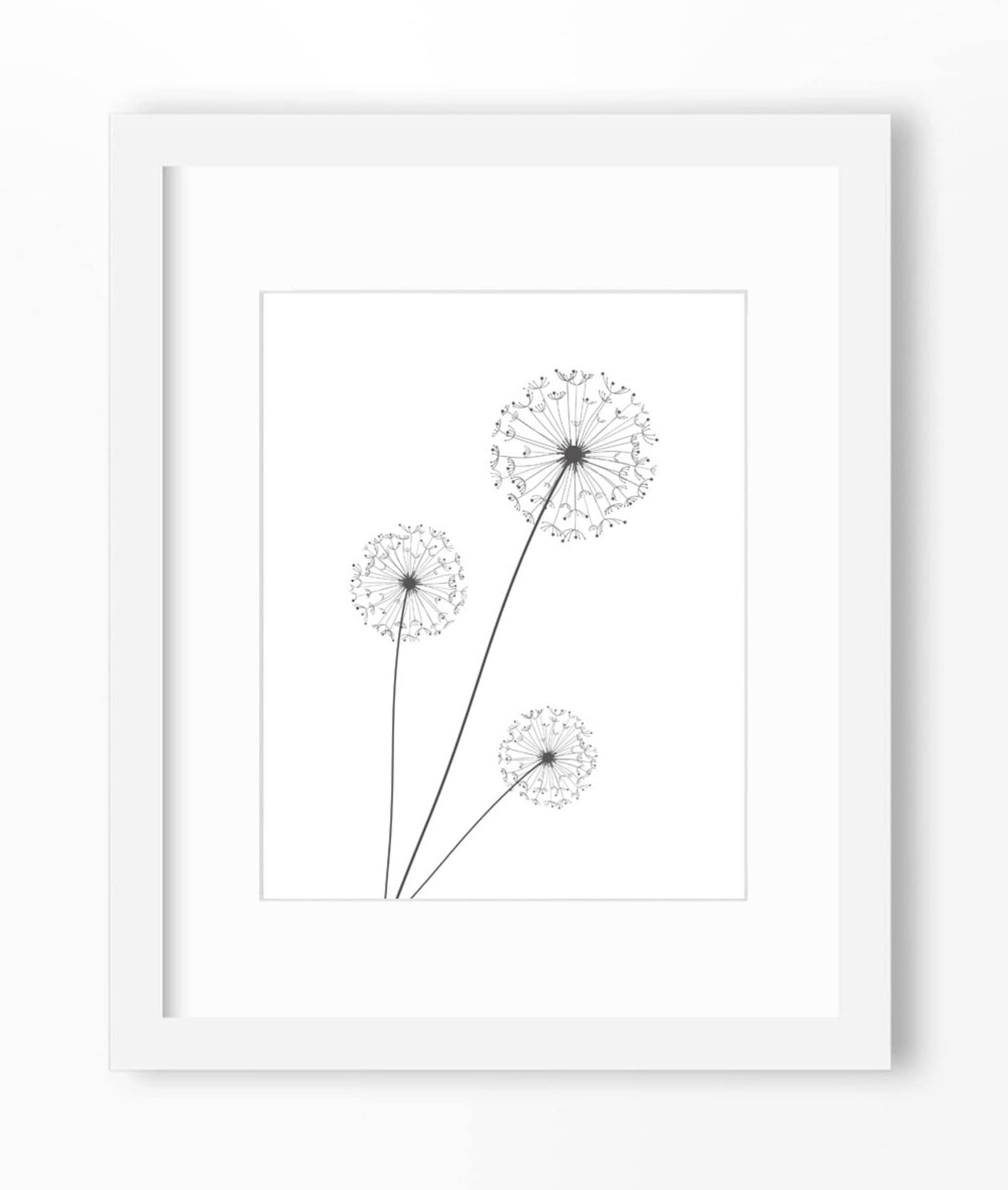 Dandelion Print, Dandelion Art, Flower Print, Dandelion, Plant Print ...