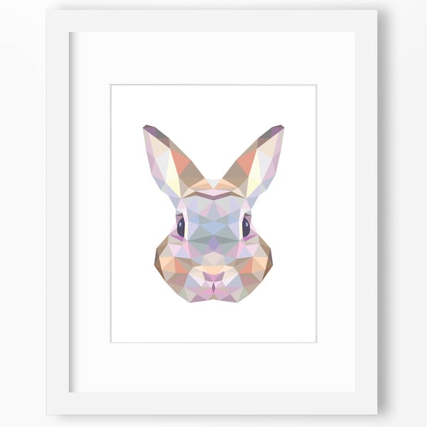 Geometric Rabbit - Etsy