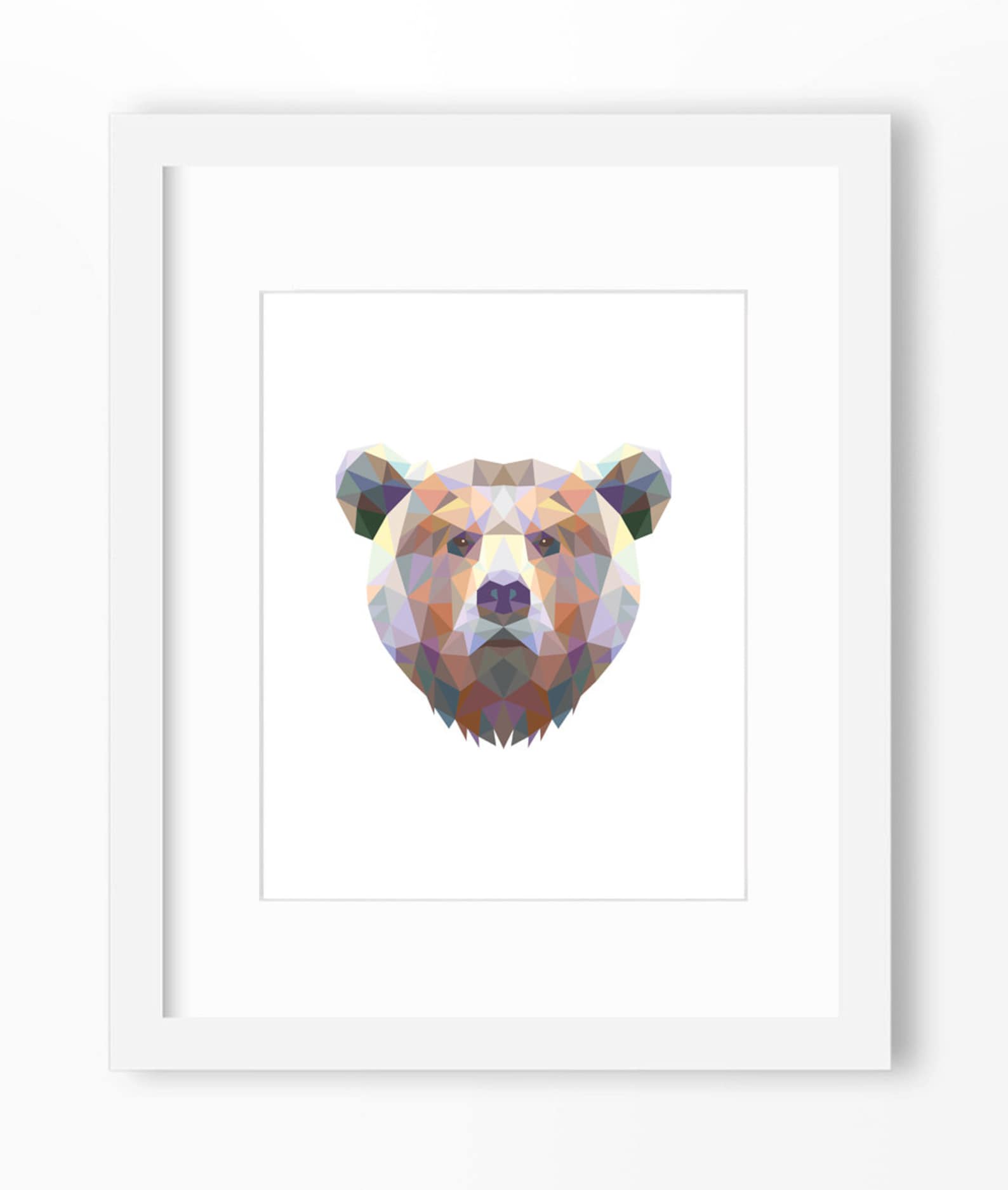 Bear Print, Bear Art, Bear Wall Art, Geometric Bear Print, Wall Print ...