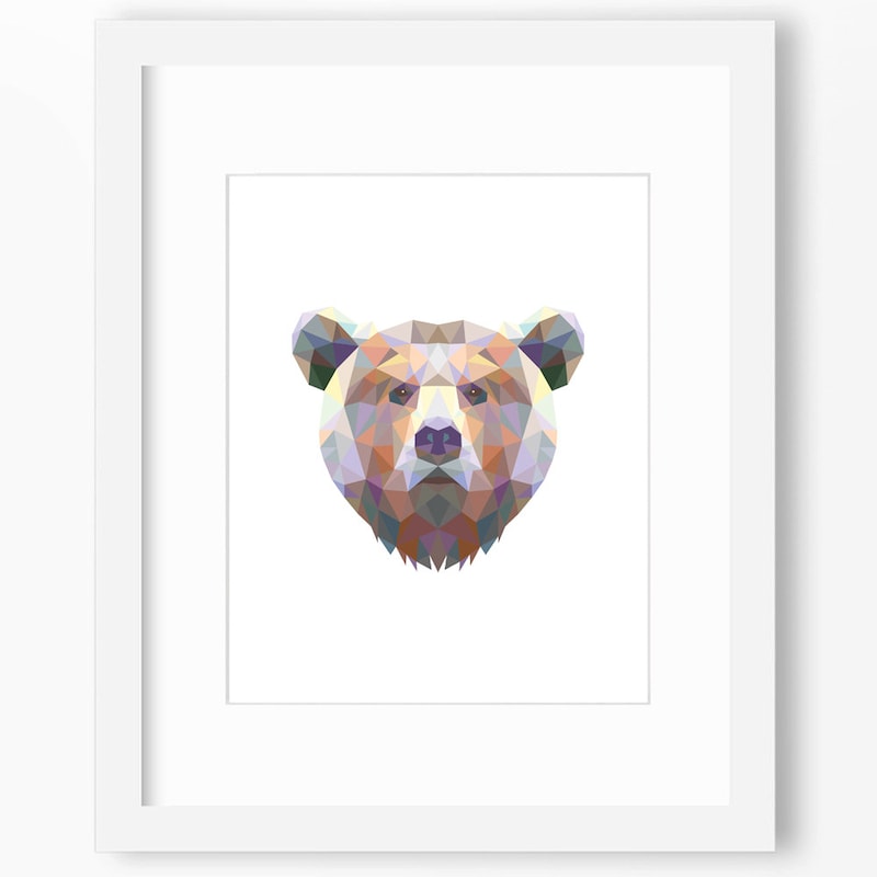Geometric Bear Art - Etsy