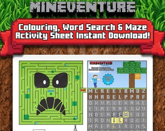 Printable Minecraft Activity Sheets/party Games Instant Download ...