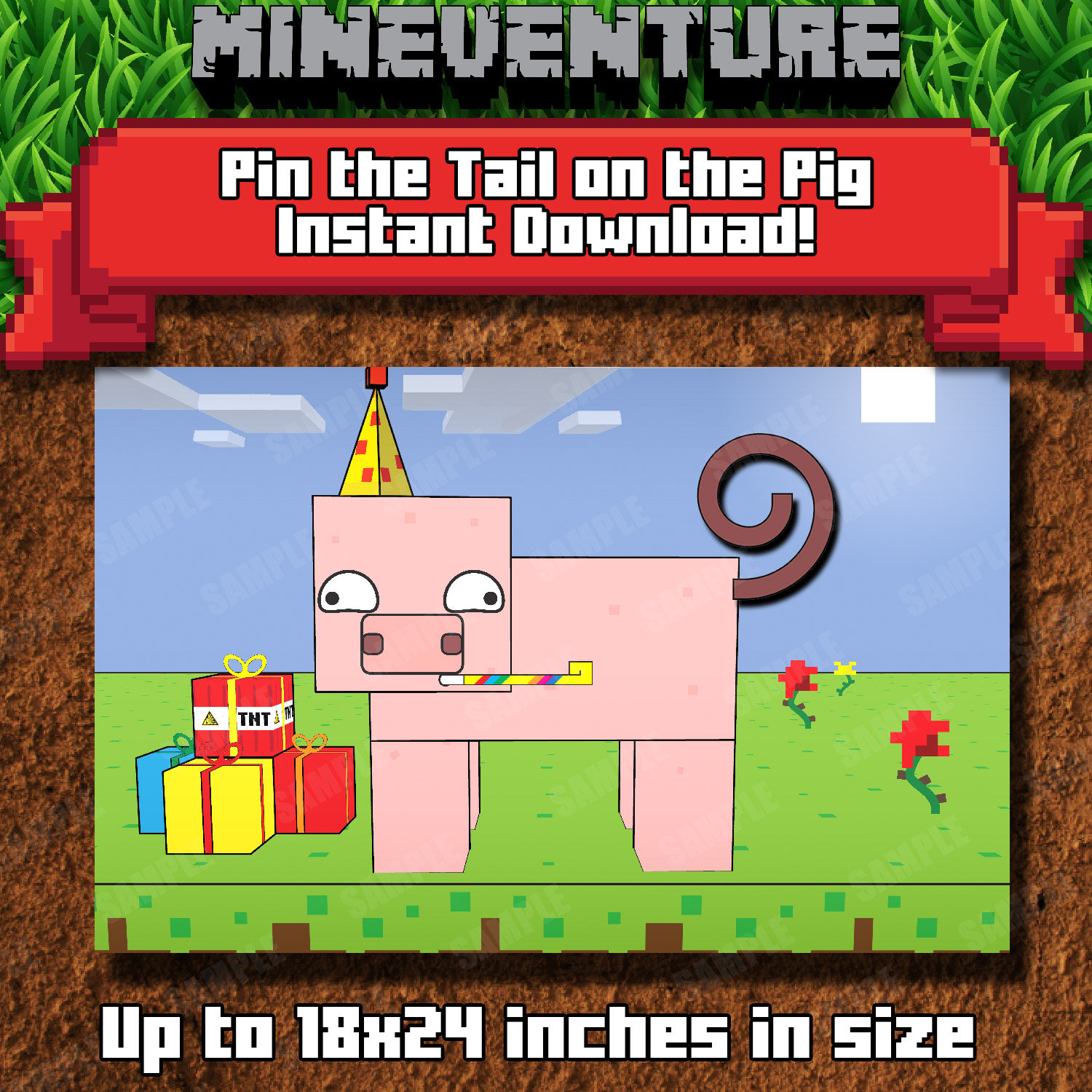 Mineventure Pin the Tail on the Pig V2 - Instant Download - Printable ...
