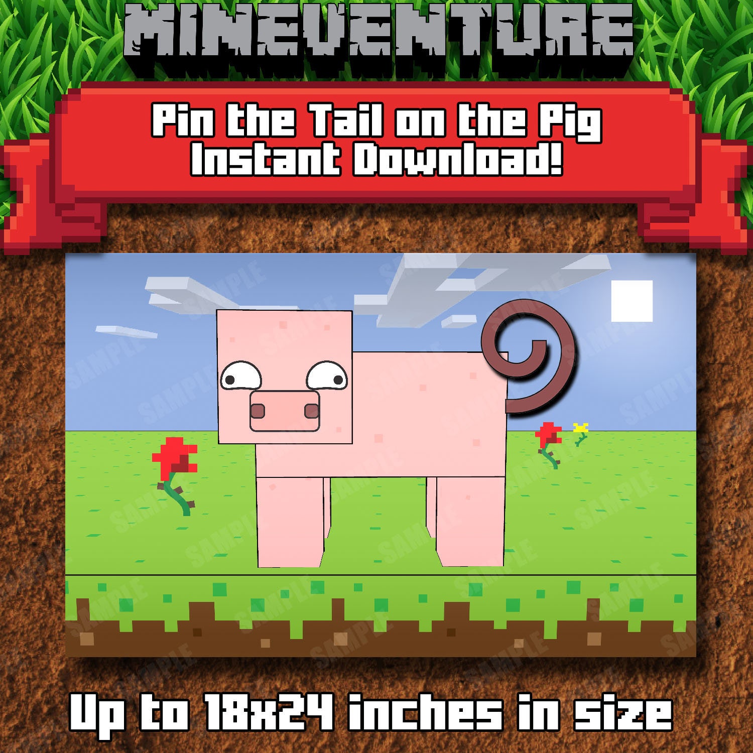 Minecraft Pig Face Template