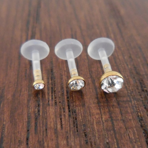 Clear CZ Triple Forward Helix Bioflex Bioplast Earring - Etsy