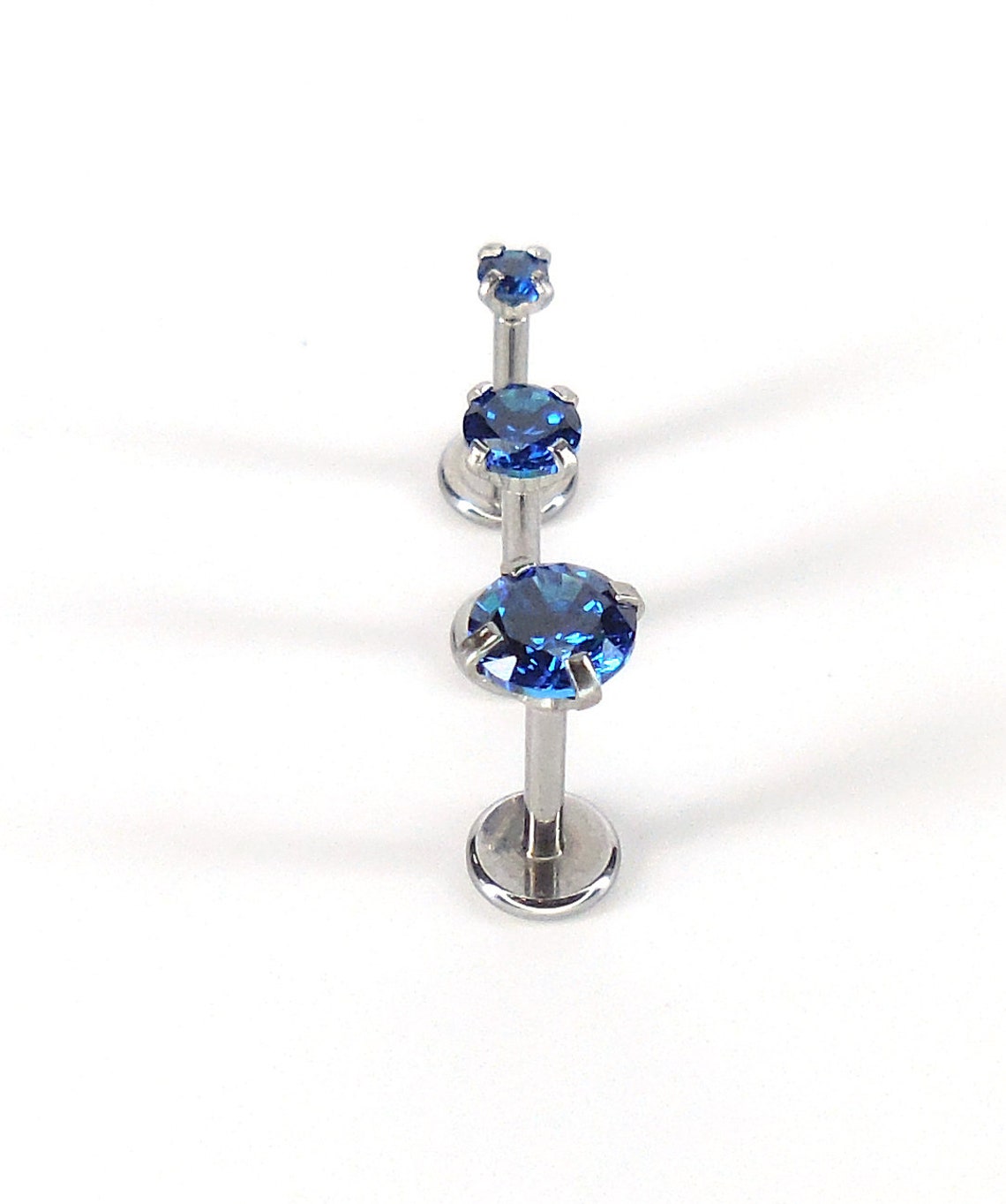 Blue Threadless Labret Stud: Surgical Steel Push Pin, 16G-20G - Etsy