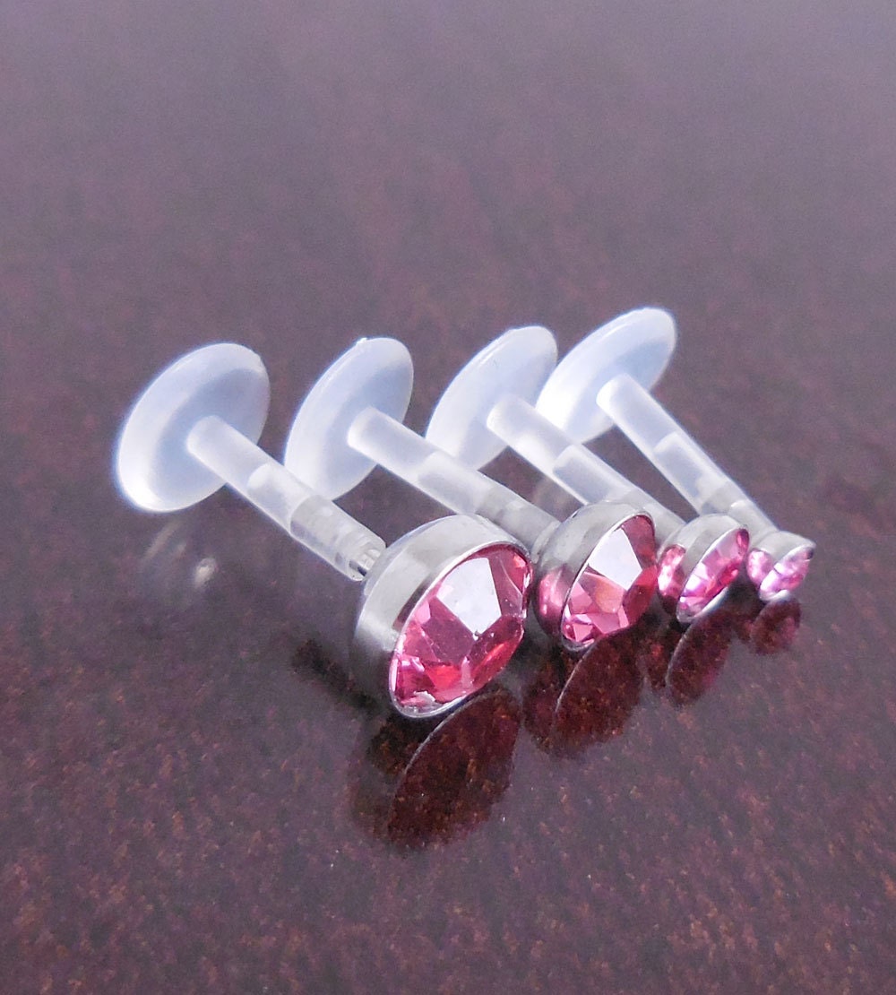 16G 6, 8 or 10mm Quad Triple Forward Helix Bioflex Earring Tragus ...